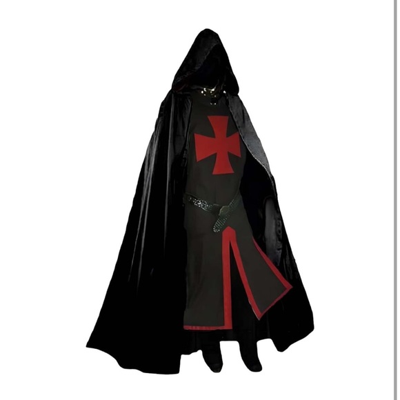 Other | Medieval Crusader Knight Robe With Hooded Cloak Surcoat Warrior ...